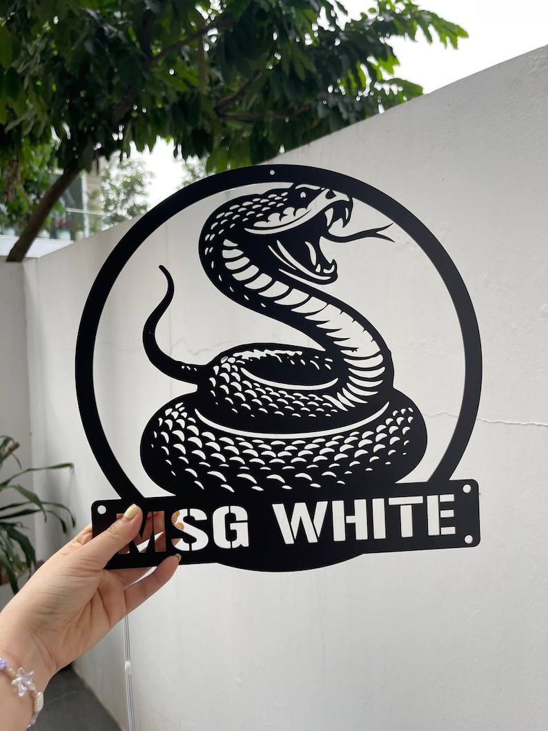 Cobra Snake Metal Sign LED Lights, Custom Cobra Snake Metal Sign, Cobra ...
