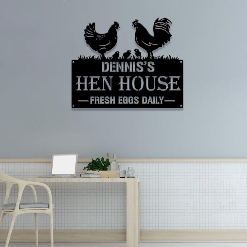 Personalized Hen House Sign With Led Light, Chicken Coop Plaque, Farm ...