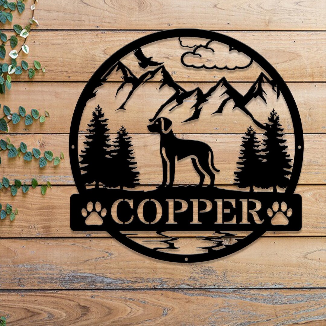 Rhodesian Ridgeback Metal Sign, Custom Dog Name Sign, Dog Memorial Gift ...