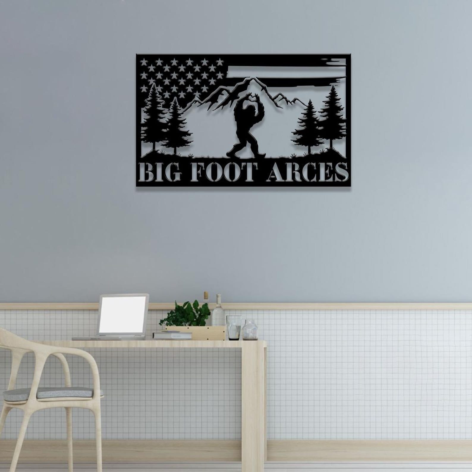 Outdoor Sasquatch Custom Name Metal Sign - Bigfoot Mountain Yard Decor ...