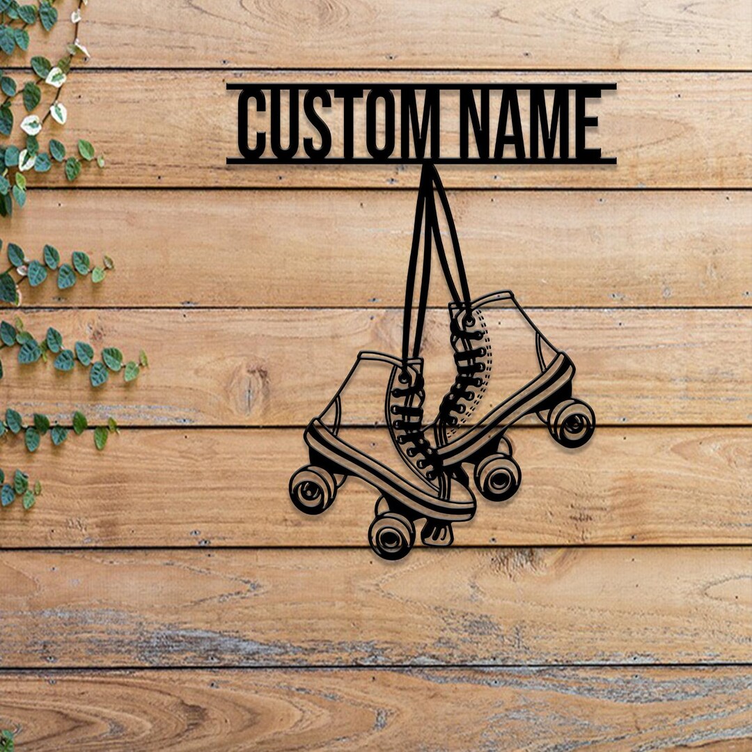 Custom Metal Roller Skate Sign With LED Lights – Personalized Roller ...
