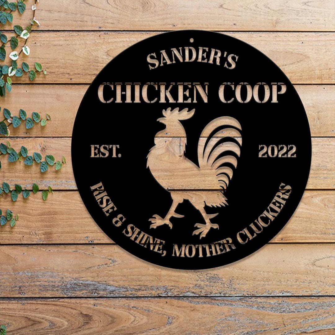 Personalized Chicken Coop Sign, Hen House Plaque, Metal Chicken Coop ...