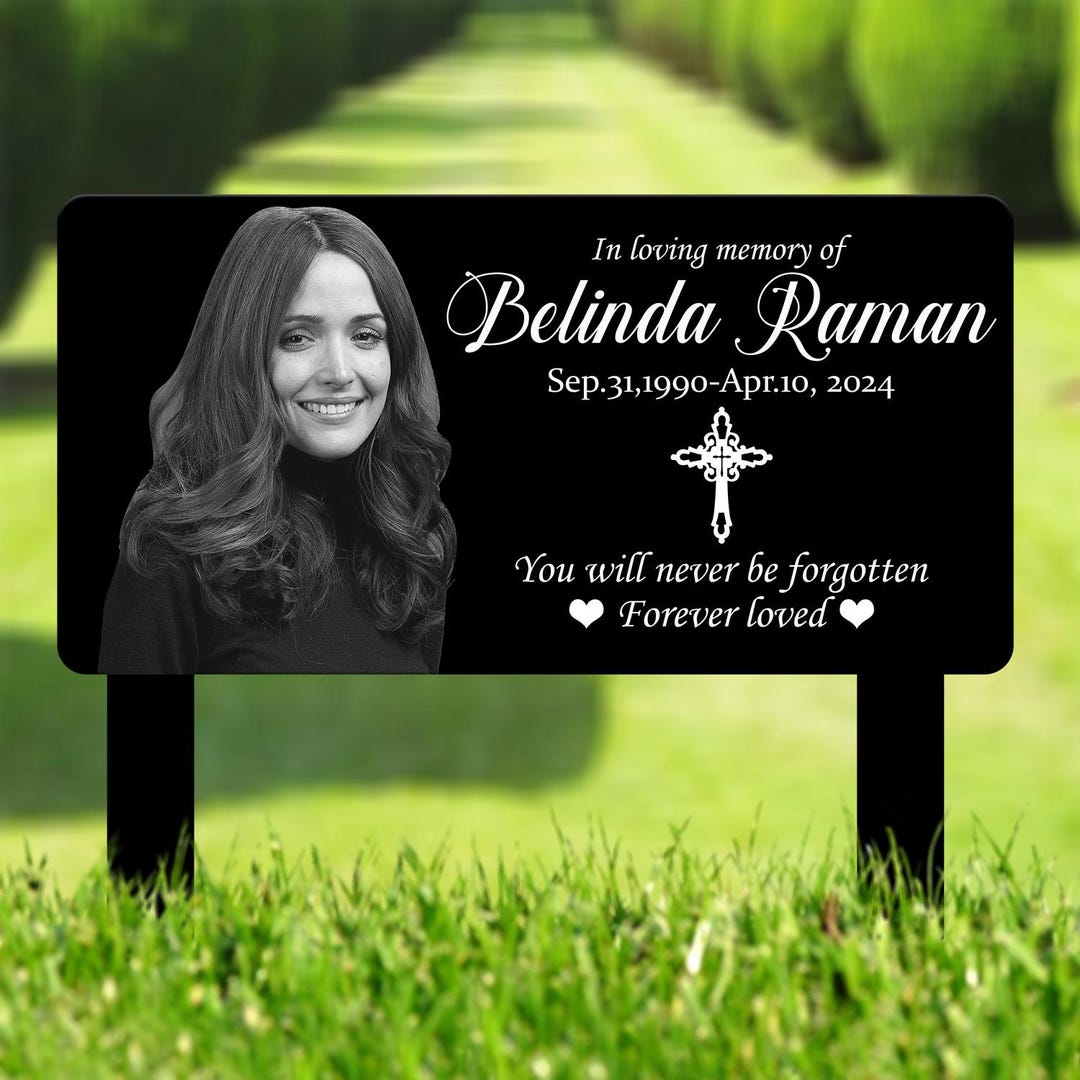 Custom Photo Grave Marker, Temporary Grave Marker With Photo, Outdoor ...