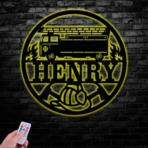 Custom Firefighter Name Sign, Personalized Metal Wall Art for ...