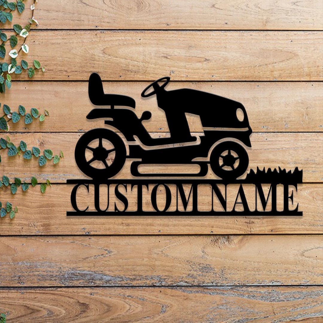 Personalized Lawn Mower Metal Wall Art LED Light, Custom Zero Turn ...