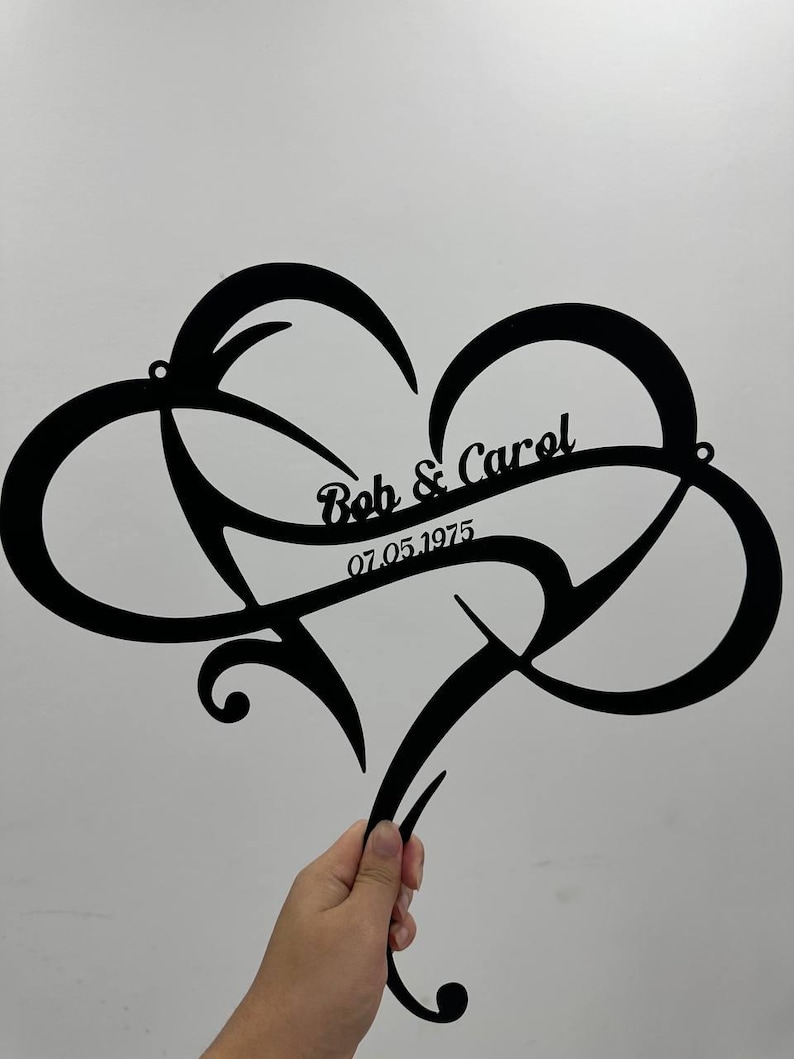 Personalized Infinity Heart Led Light Metal Sign, Couple Name Sign ...