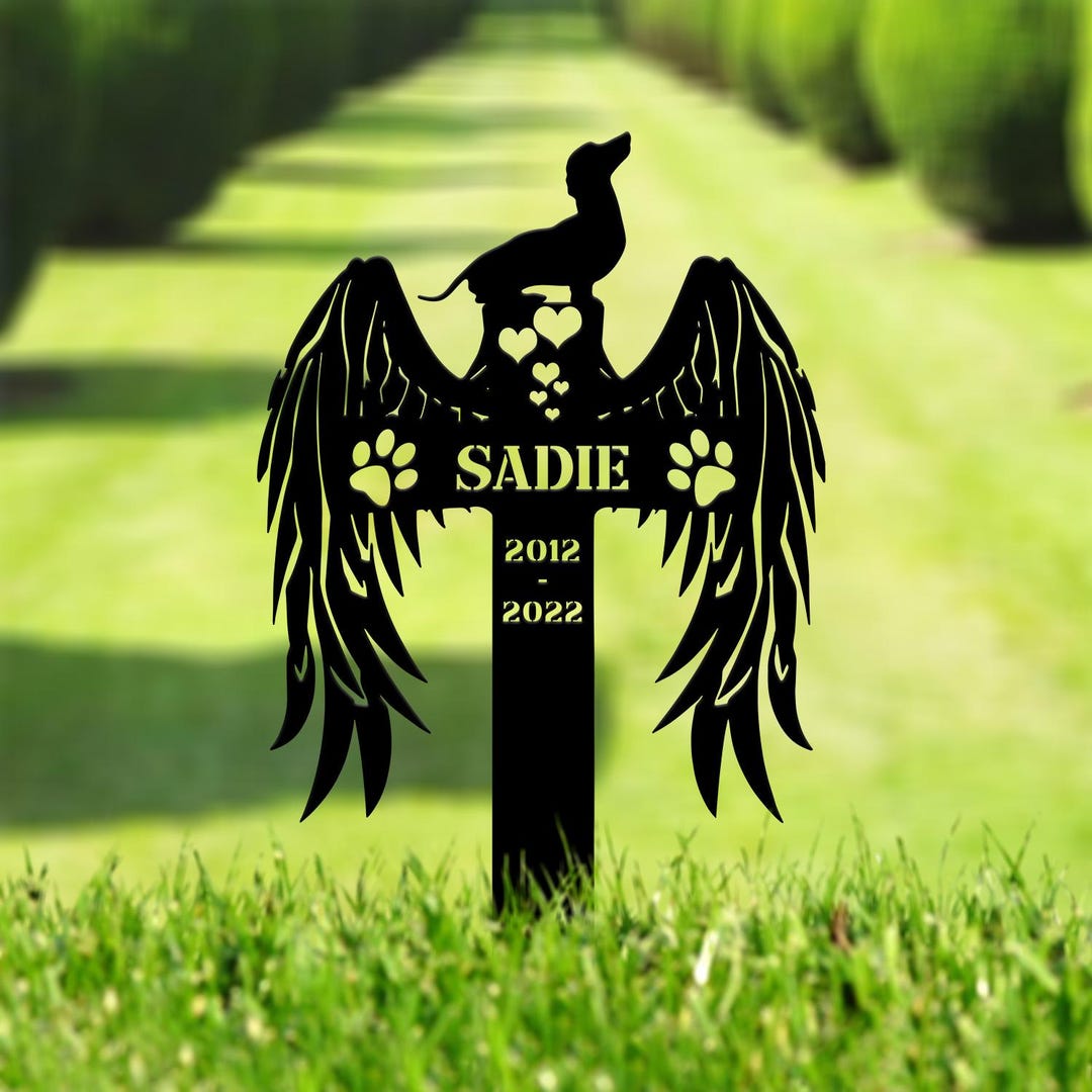 Custom Dog Memorial Stake, Personalized Pet Grave Marker, Photo Tribute ...