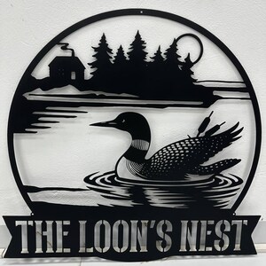 Personalized Loon Metal Sign, Custom Lake House Duck Decor, Pond Art ...