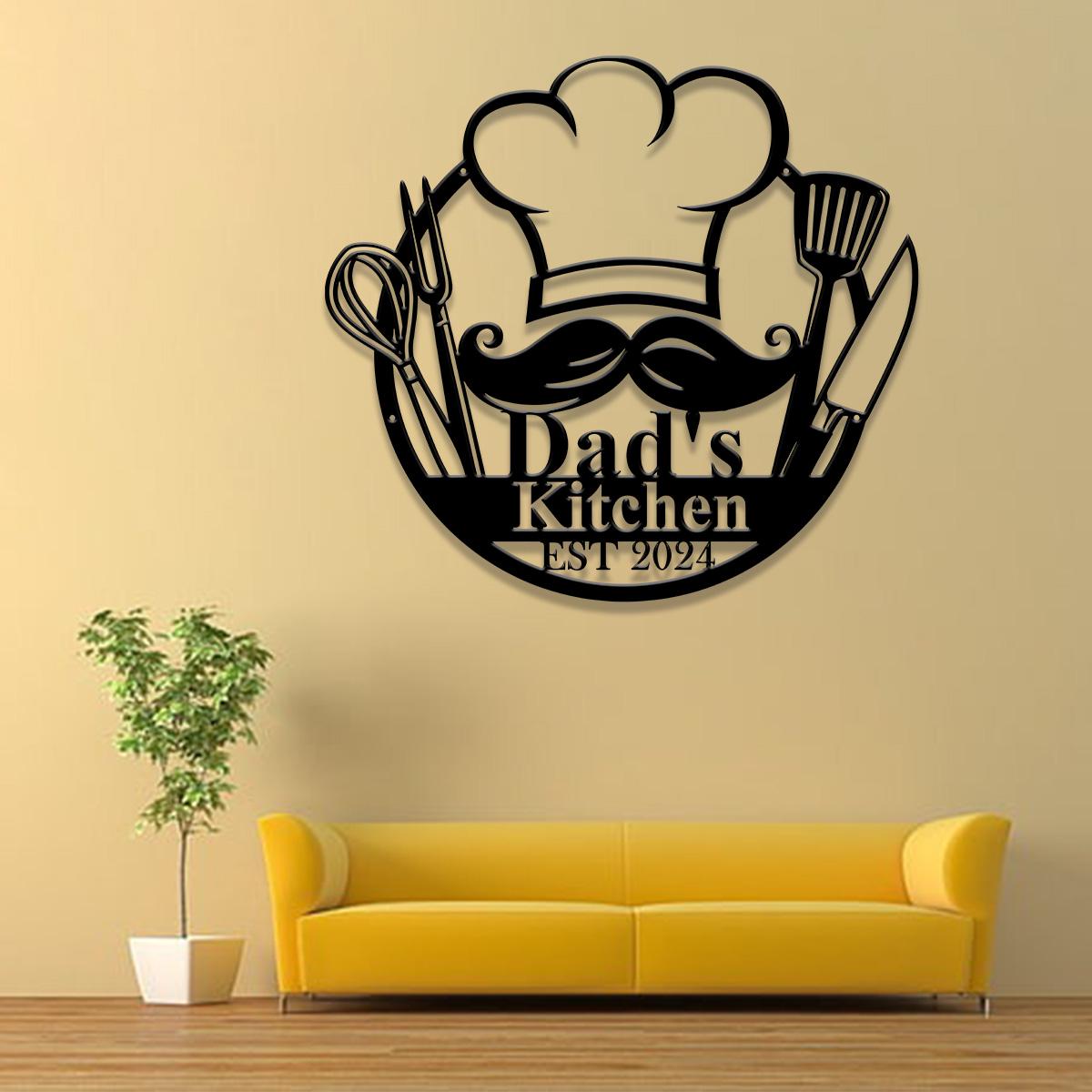 Custom Metal Kitchen Sign, Dad's Kitchen Metal Sign, Personalized ...