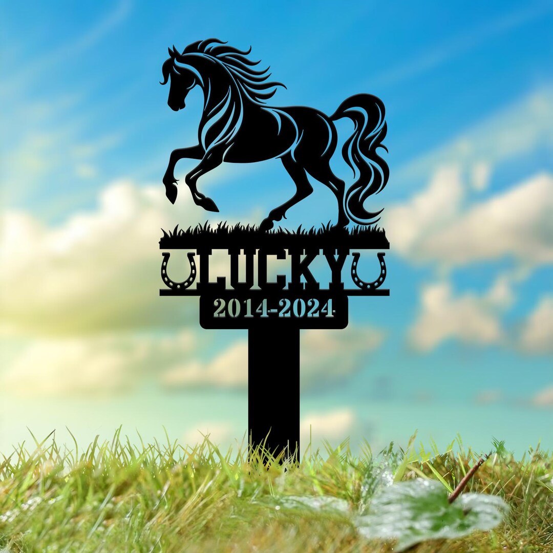 Custom Horse Memorial Plaque Stake, Personalized Horse Sign With Stake ...