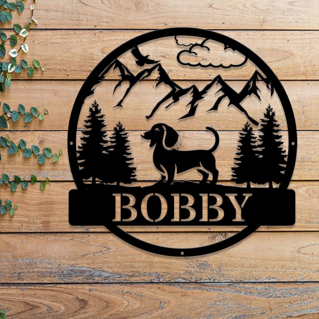 Dachshund Metal Sign, Custom Dog Name Sign, Dog Memorial Gift ...