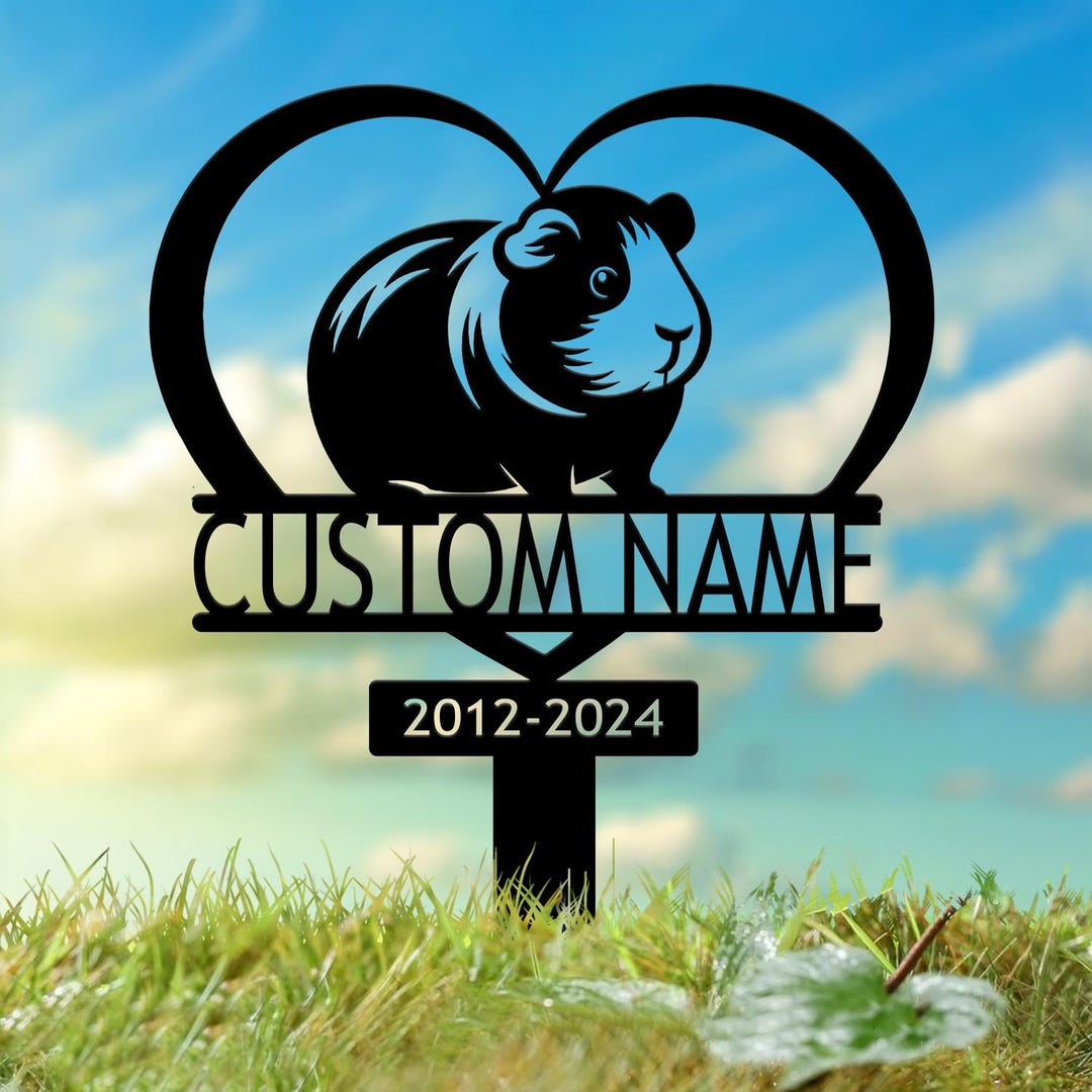 Custom Guinea Pig Memorial Metal Stake - Pet Grave Marker, Guinea Pig ...