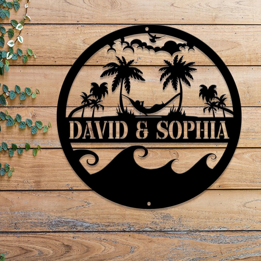 Custom Beach House Metal Sign With Led Light, Nautical Decor, Lake ...