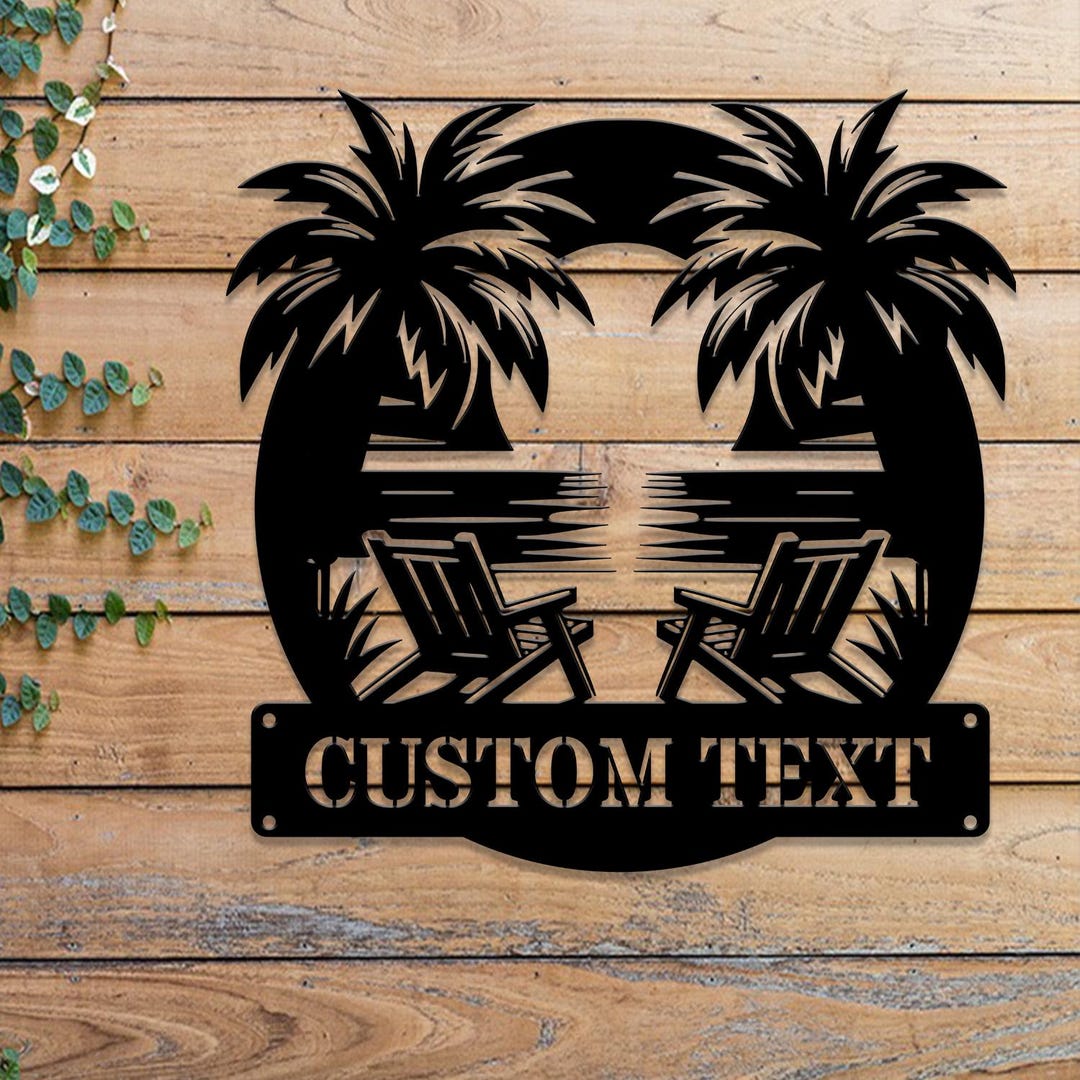 Personalized Metal Beach House Sign With LED Lights, Custom Nautical ...