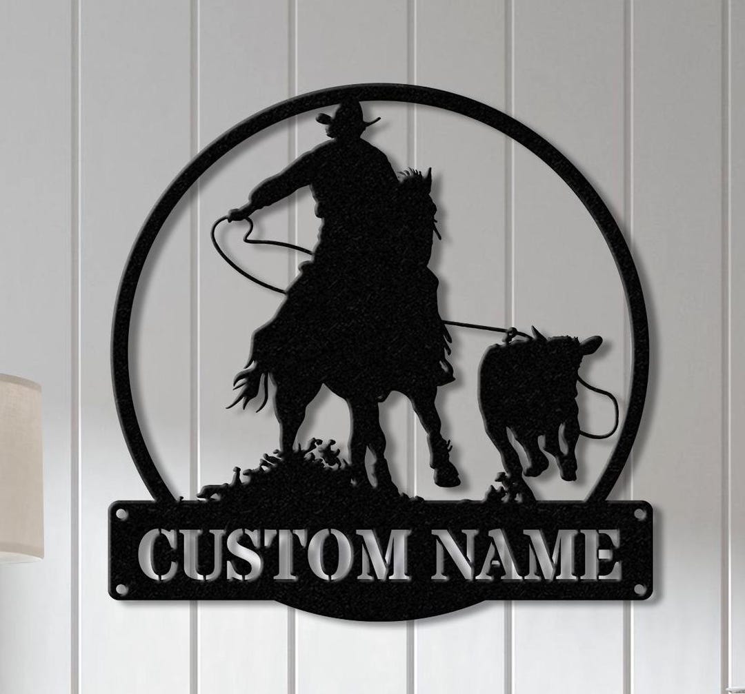 Western Riding Cowboy Metal Sign With Led Lights, Horse Lover Gift ...