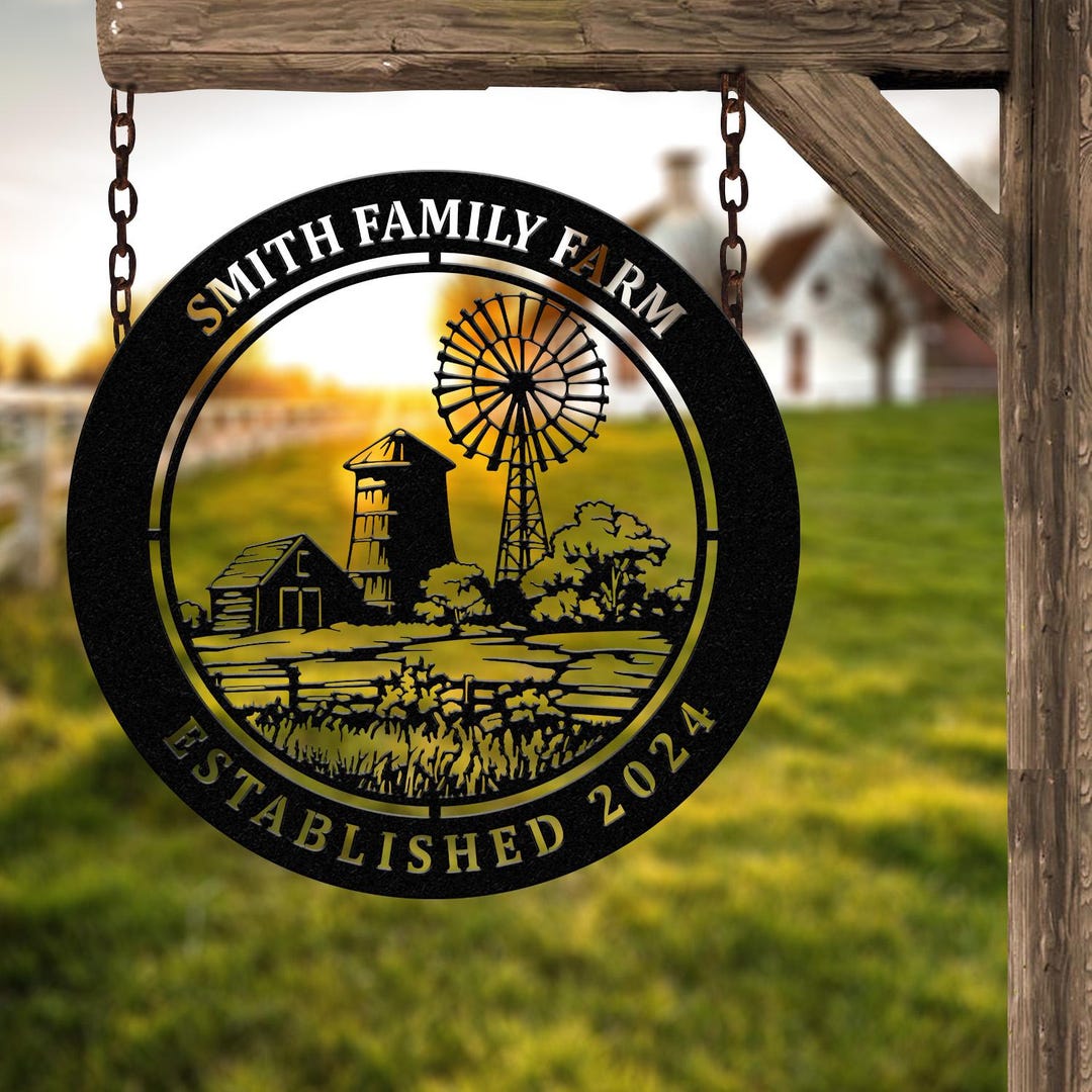 Personalized Metal Farm Sign, Custom Farmhouse Decor, Farm Name Sign ...