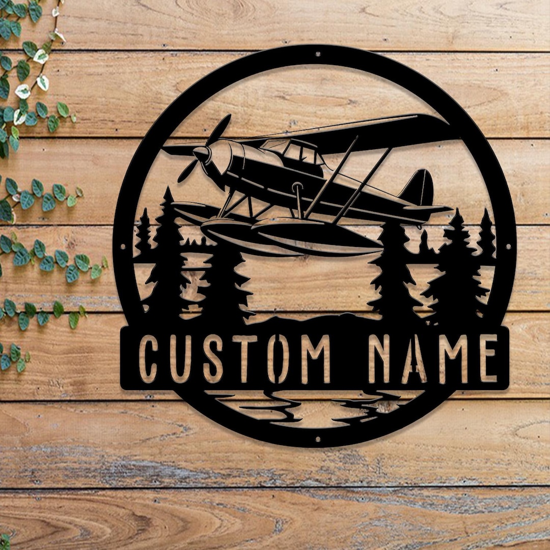 Custom Plane With Floats LED Metal Sign , Personalized Aircraft ...