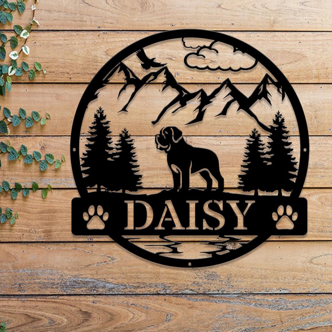 Mastiff Metal Sign, Custom Dog Name Sign, Dog Memorial Gift, Mastiff ...