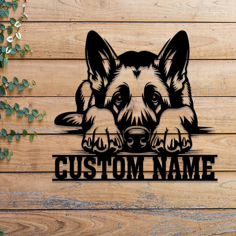 Custom German Shepherd Metal Sign With LED Light, Personalized Dog ...