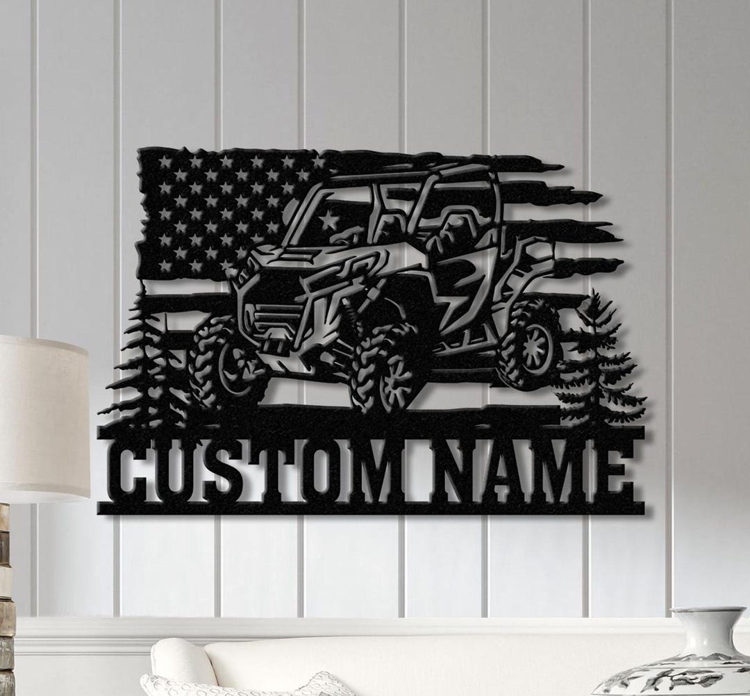 Custom Name UTV Metal Sign With Led Lights, Personalized Off-road ...