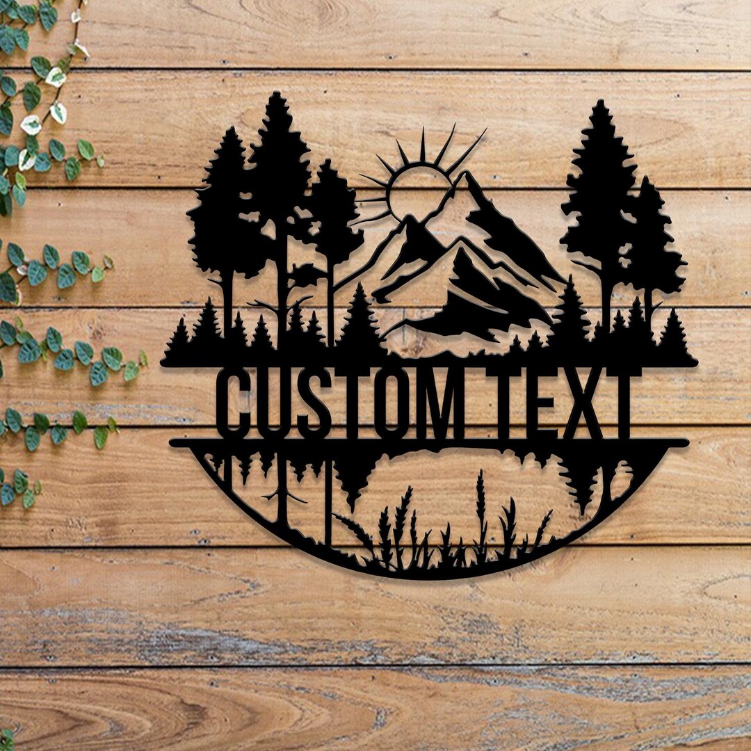 Personalized Mountain Forest Metal Sign, Custom Nature-inspired Wall ...