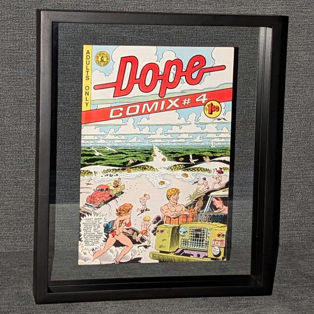 Framed Vintage Comics DOPE COMIX 4 1981 Underground Counter-culture Comic Book About ...