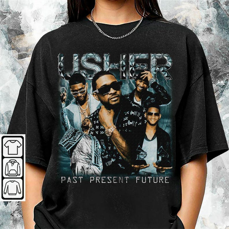 Usher Past Present Future Tour PNG, Graphic Usher World Tour 2024 ...
