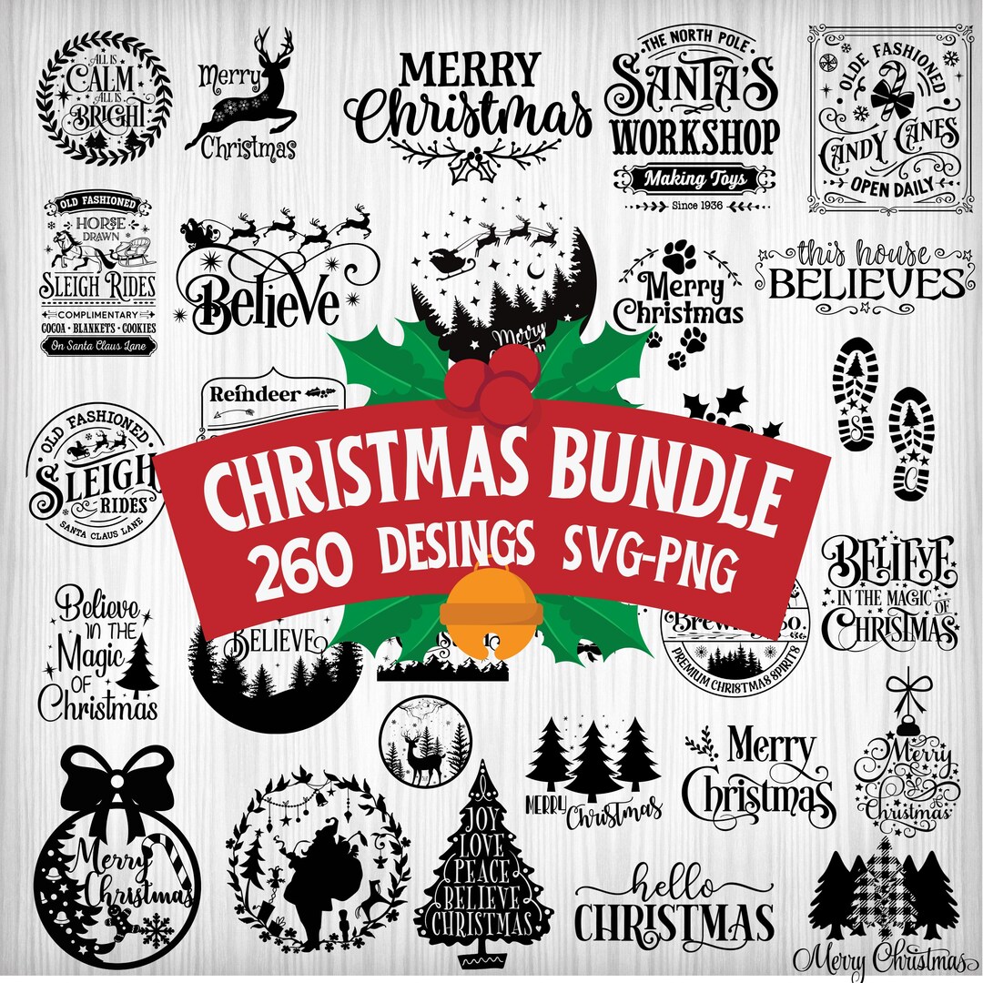 260 Christmas SVG Bundle: Holiday Cut Files for Cricut - Etsy