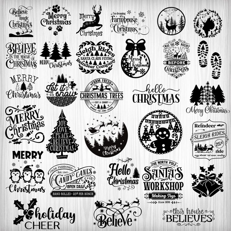 260 Christmas SVG Bundle: Holiday Cut Files for Cricut - Etsy