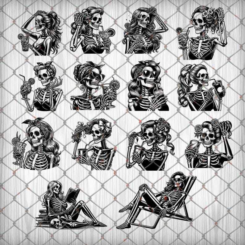 Skeleton Women SVG Bundle: Halloween Cut Files (digital Download) - Etsy