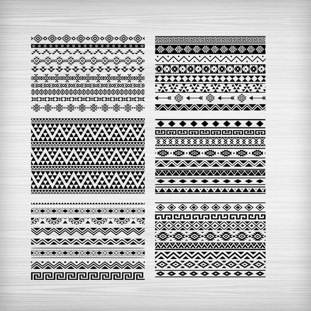 20 Aztec Pattern SVG, Border Svg, Tribal Svg, Indian Svg, Aztec Print ...