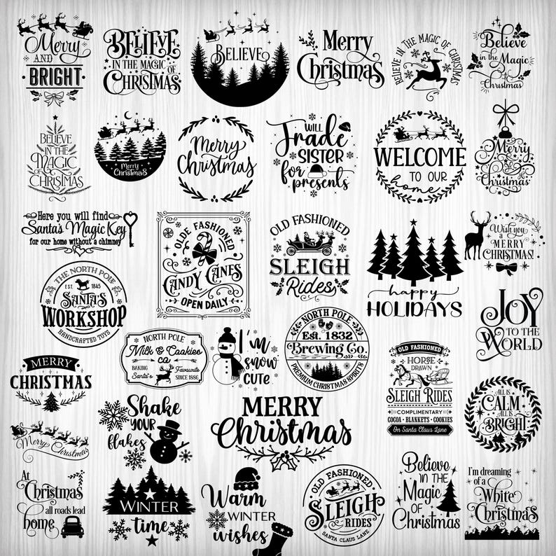 260 Christmas SVG Bundle: Holiday Cut Files for Cricut - Etsy