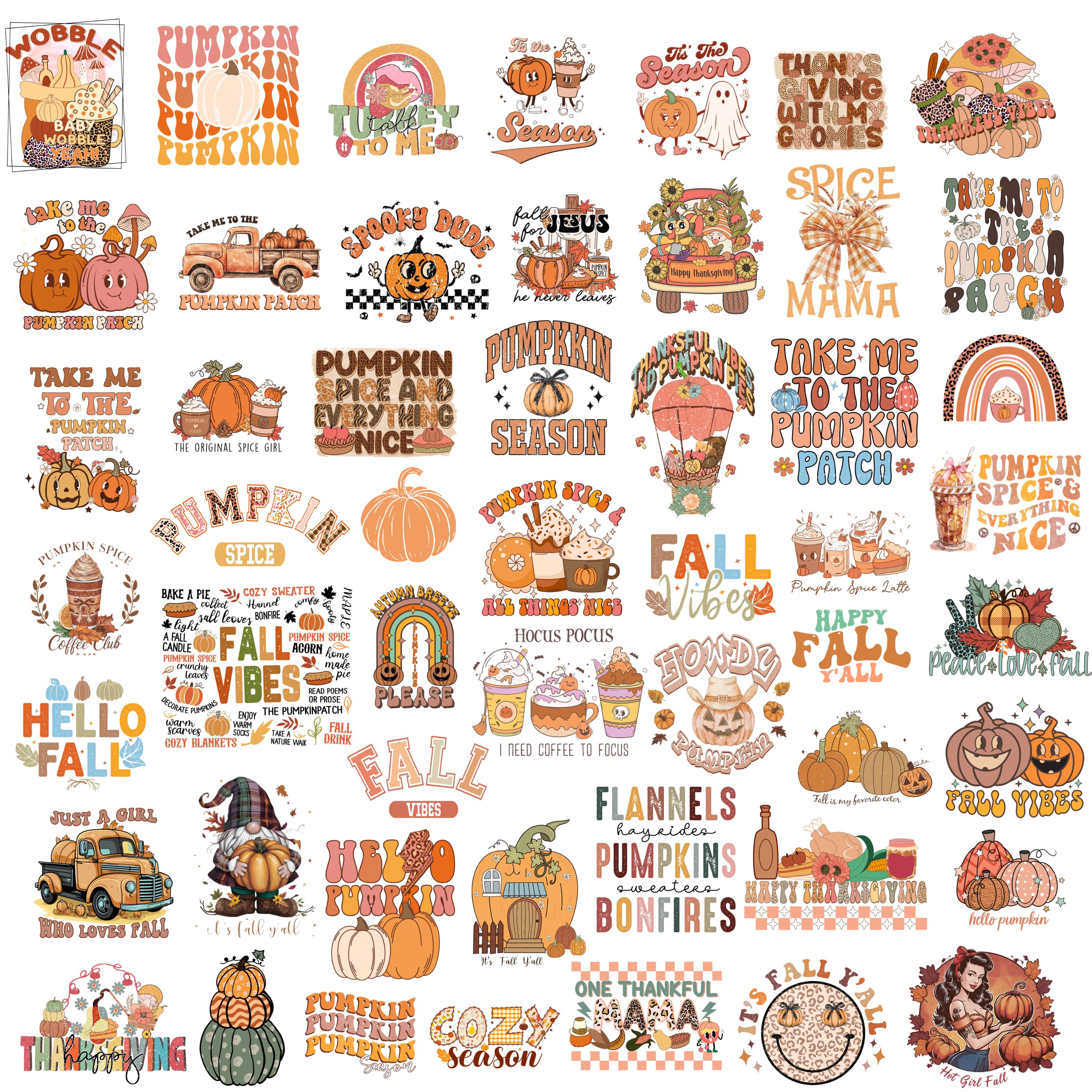 Retro Fall Thanksgiving PNG Bundle: 500 Designs (digital Download) - Etsy