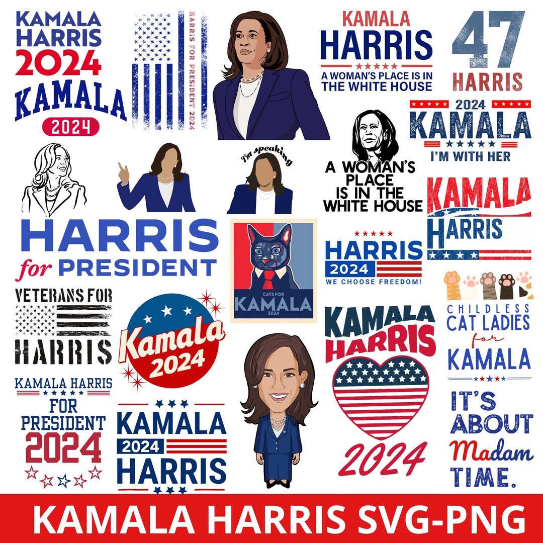 Buy Kamala Harris 2024 Svg Png Bundle, Kamala Harris for President ...