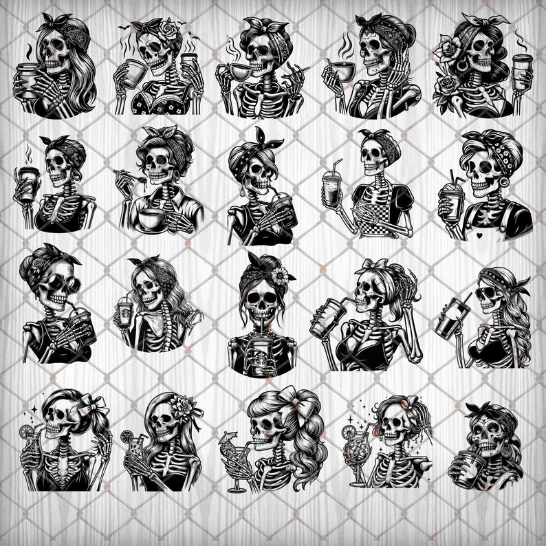 Skeleton Women SVG Bundle: Halloween Cut Files (digital Download) - Etsy