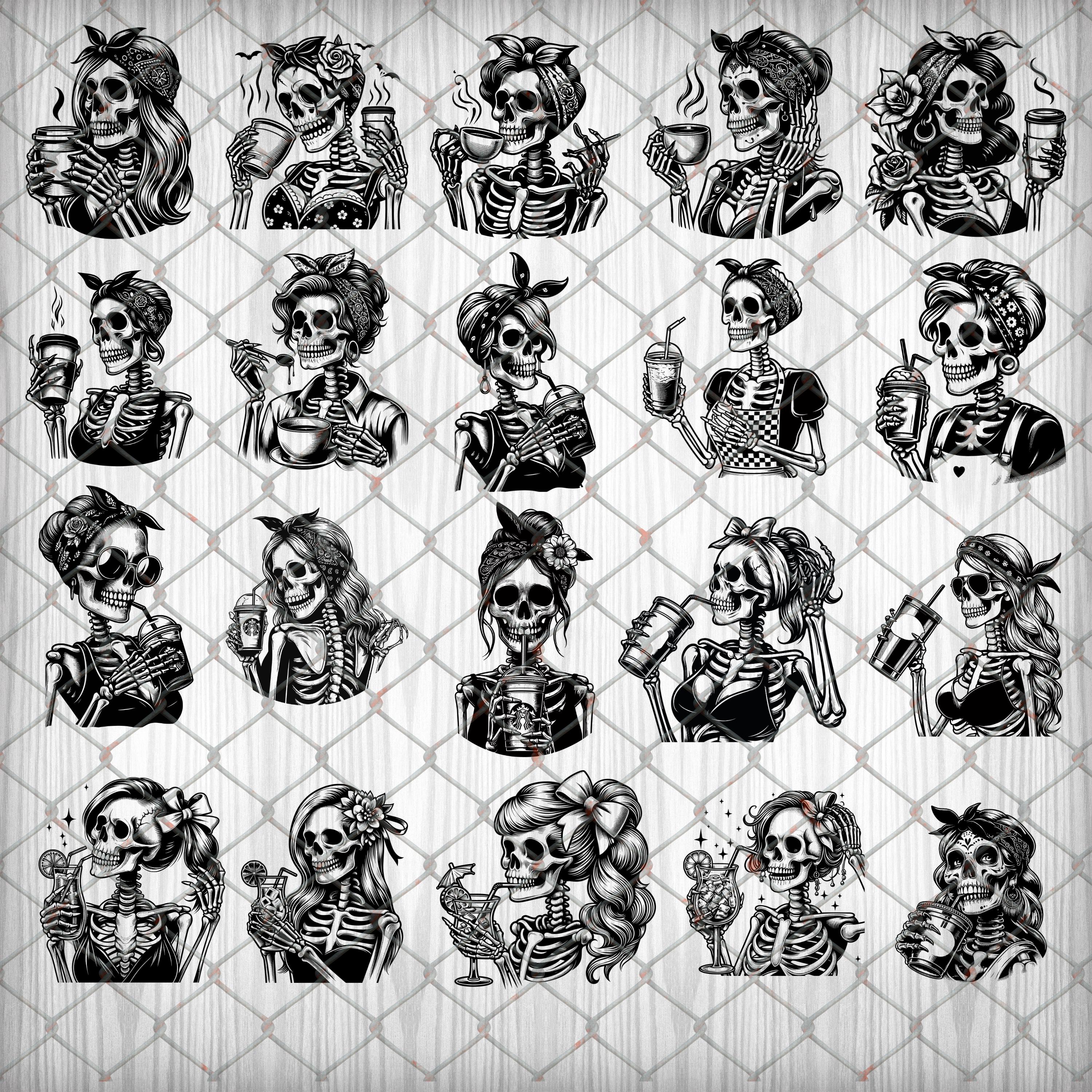 Skeleton Women SVG Bundle: Halloween Cut Files (digital Download) - Etsy
