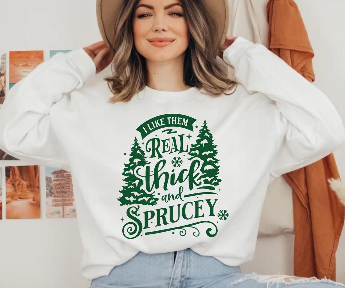Funny Christmas Tree SVG Bundle: Thick & Sprucy Designs (PNG, SVG) - Etsy