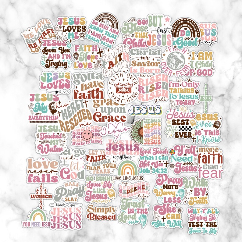 50 Pack Boho Christian, Minimalistic, Boho, Aesthetic Sticker Pack - Etsy
