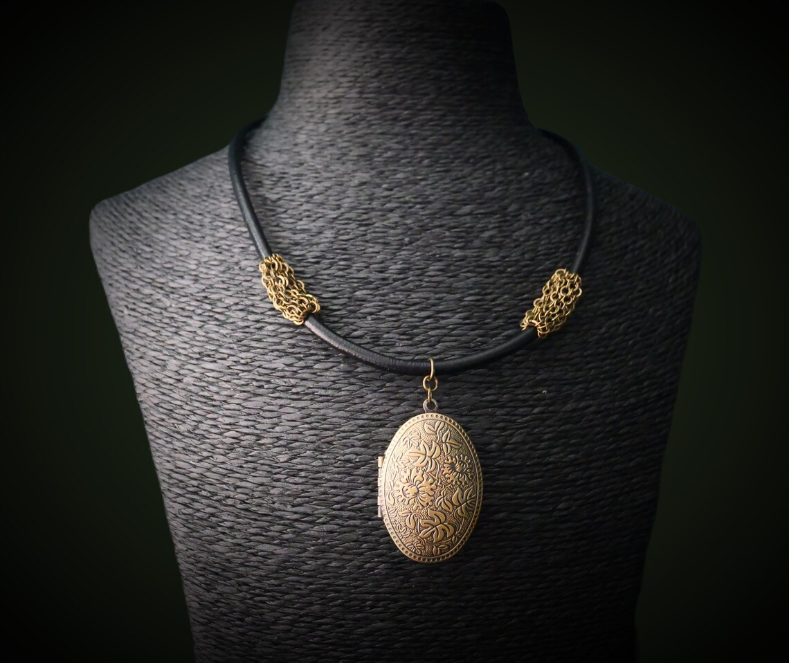 The Angerona - Handcrafted, Original Design, Leather and Chain Necklace ...