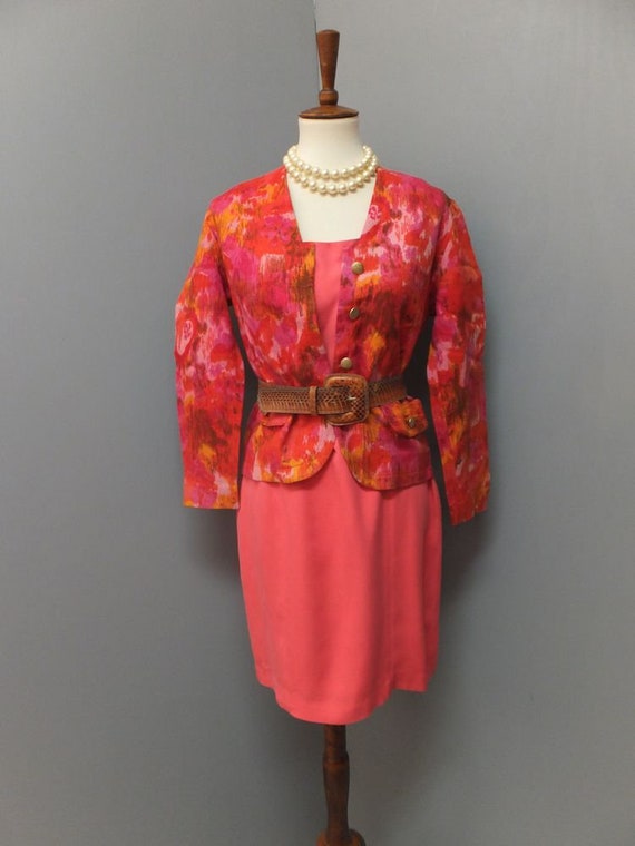 1980s The Limited Orange Silk Dress, Shift or Sheath,… - Gem