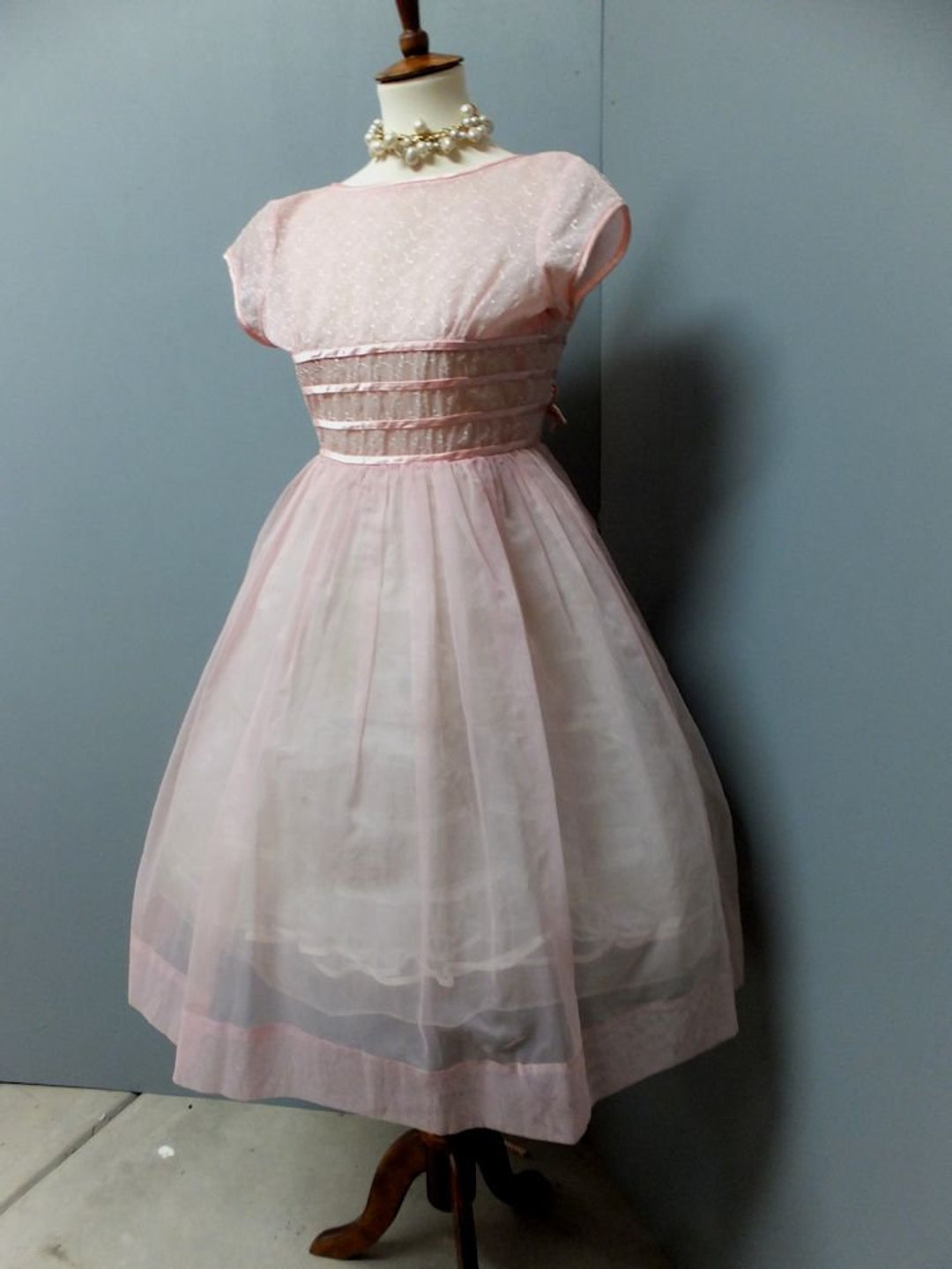 Vintage 1950s Dress, New Look, Petiteen Original, Pink, Party, Prom ...