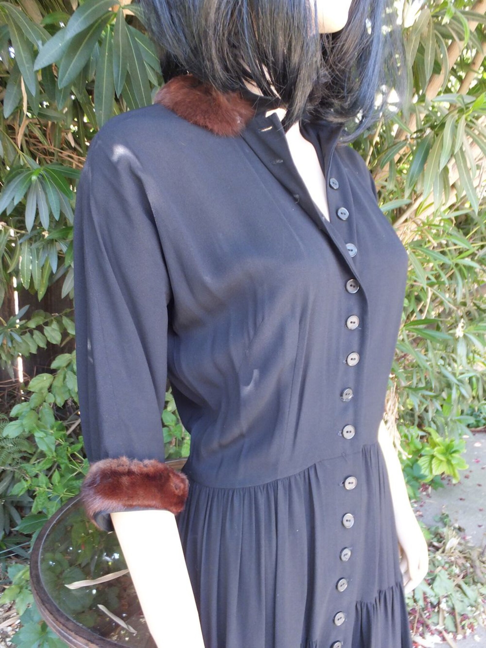 Vintage Dress Rare Nelly Don Dress With Mink Collar and - Etsy