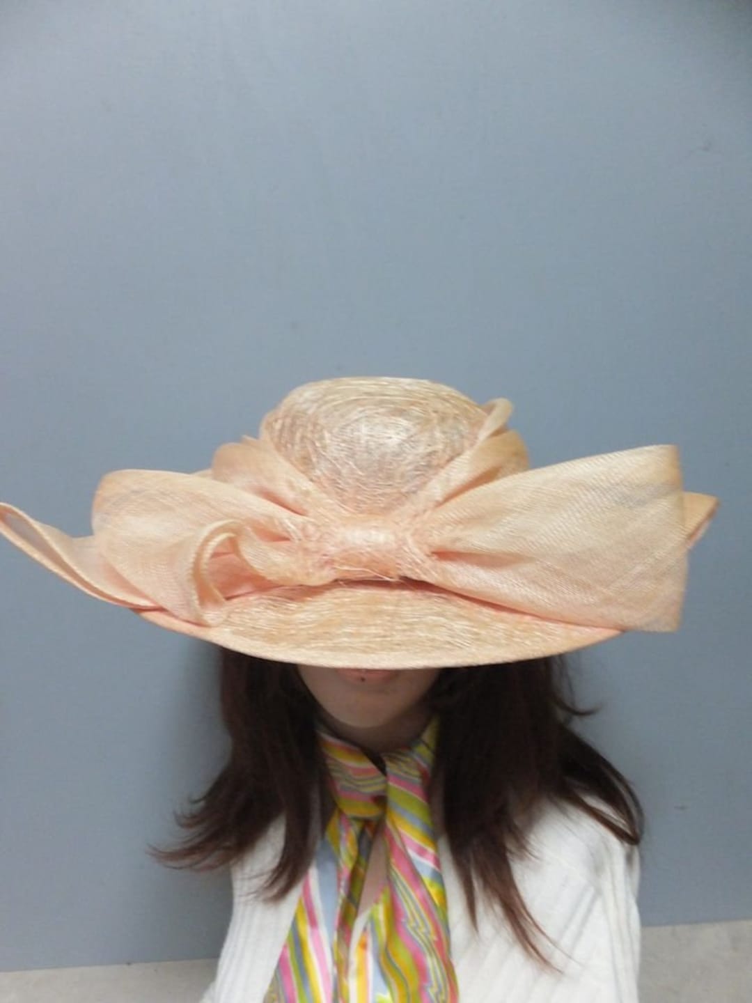 Vintage Wide Brim Summer Hat by Mary Jean, Pink or Light Coral Sun Hat ...