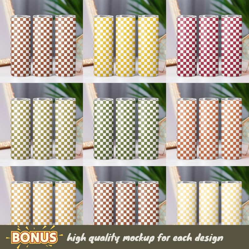 140+ Checkerboard Tumbler Wrap Bundle Grainy Checked Dainty Flower Wavy ...