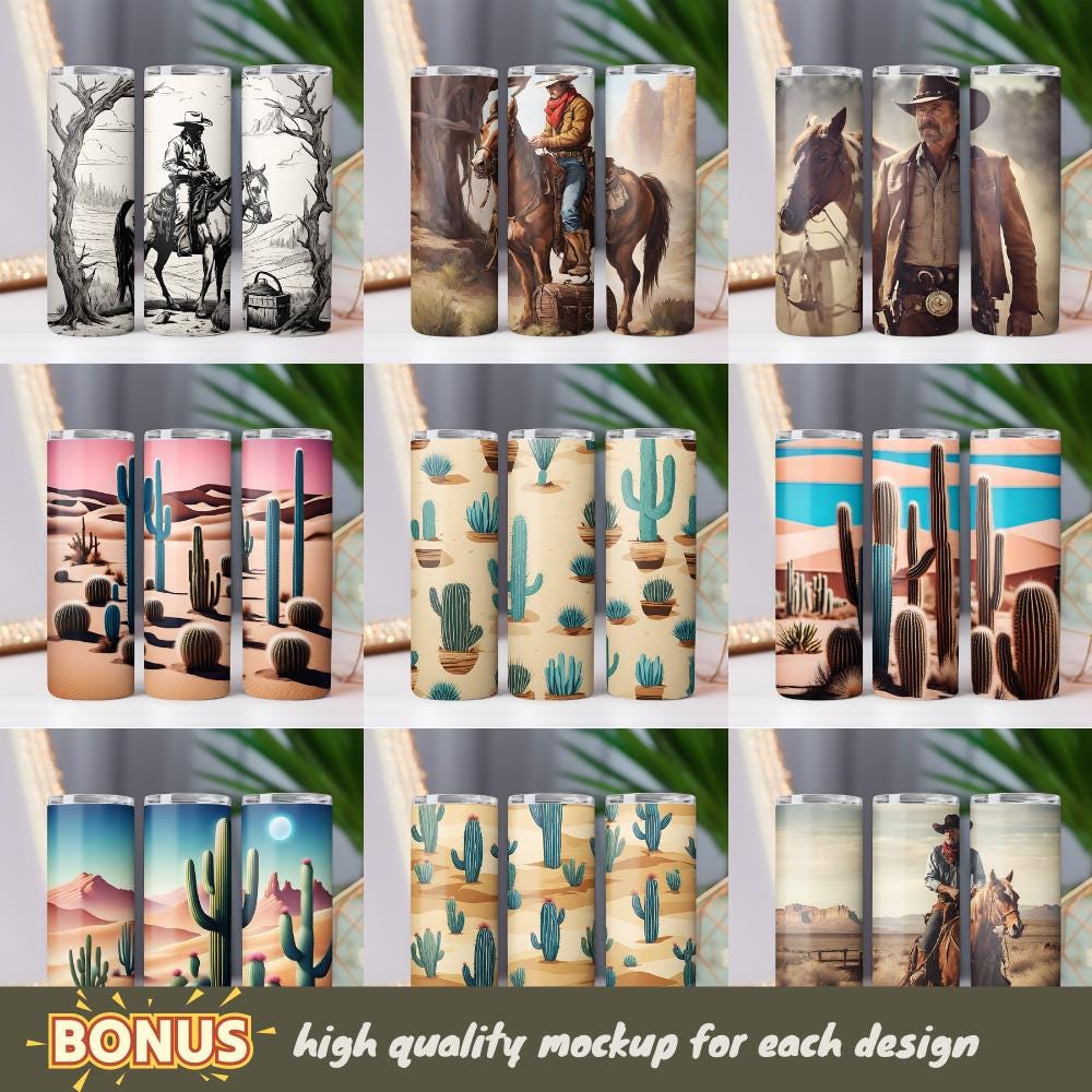 180+ Western Tumbler Wrap Bundle, Western Sublimation Designs, 20 Oz ...