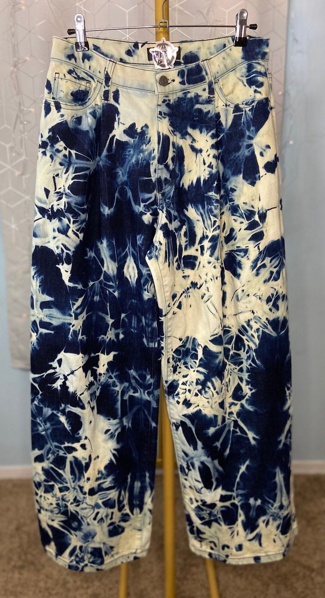 WHOA Denim Wide Leg Pants – Bleach Textured - Etsy