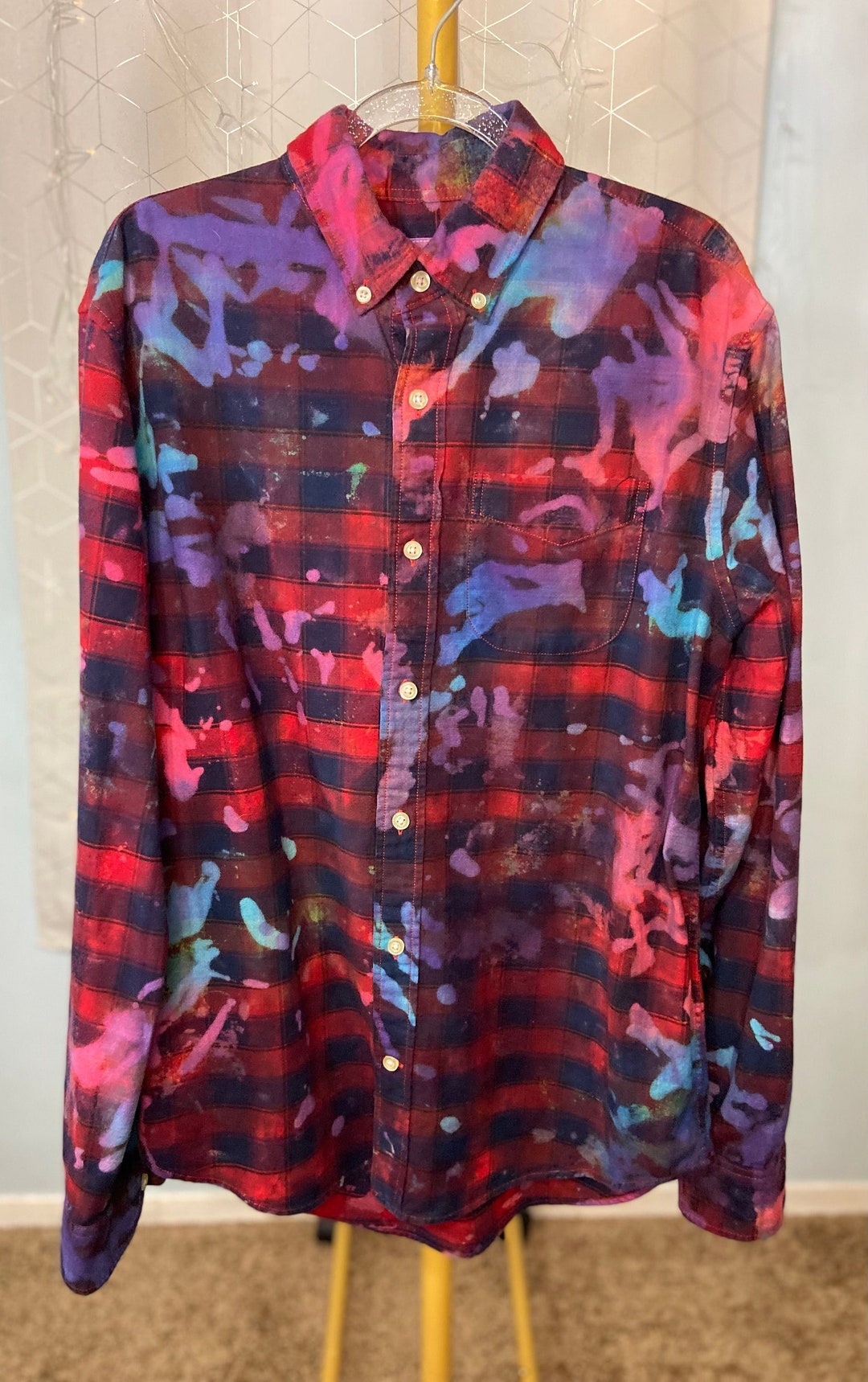 2 Sizes Tie-dyed Red Flannels - Etsy