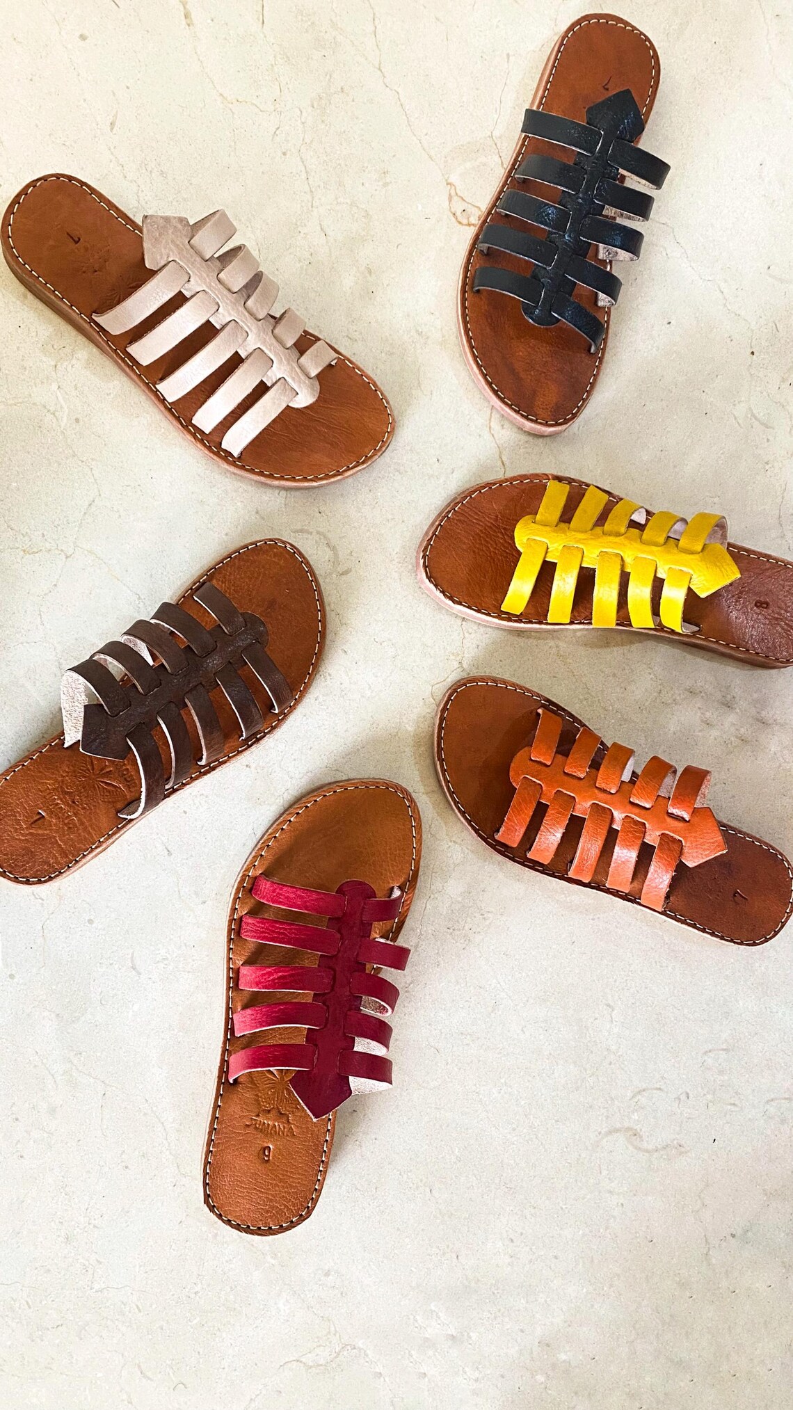 Handmade Moroccan Leather Sandals: Strappy Summer Flats - Etsy