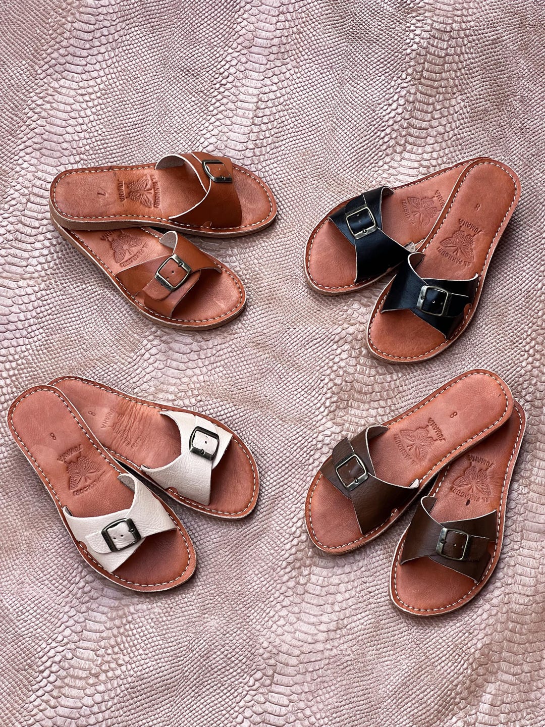 Handmade Leather Barefoot Sandals: Moroccan Boho Summer and Fall Slides ...