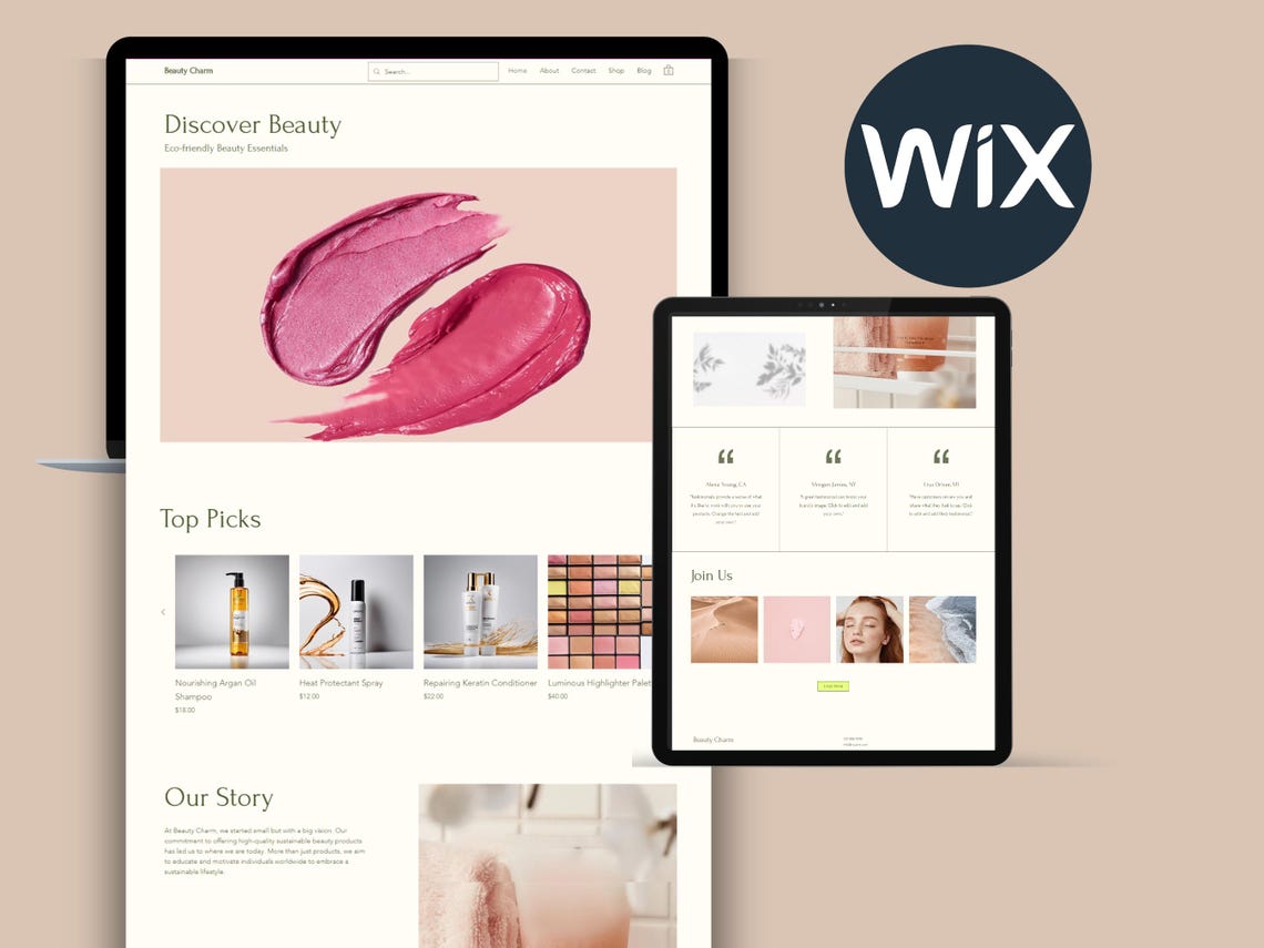 Customizable Wix Beauty Website Template - Easy to Edit, Professional ...